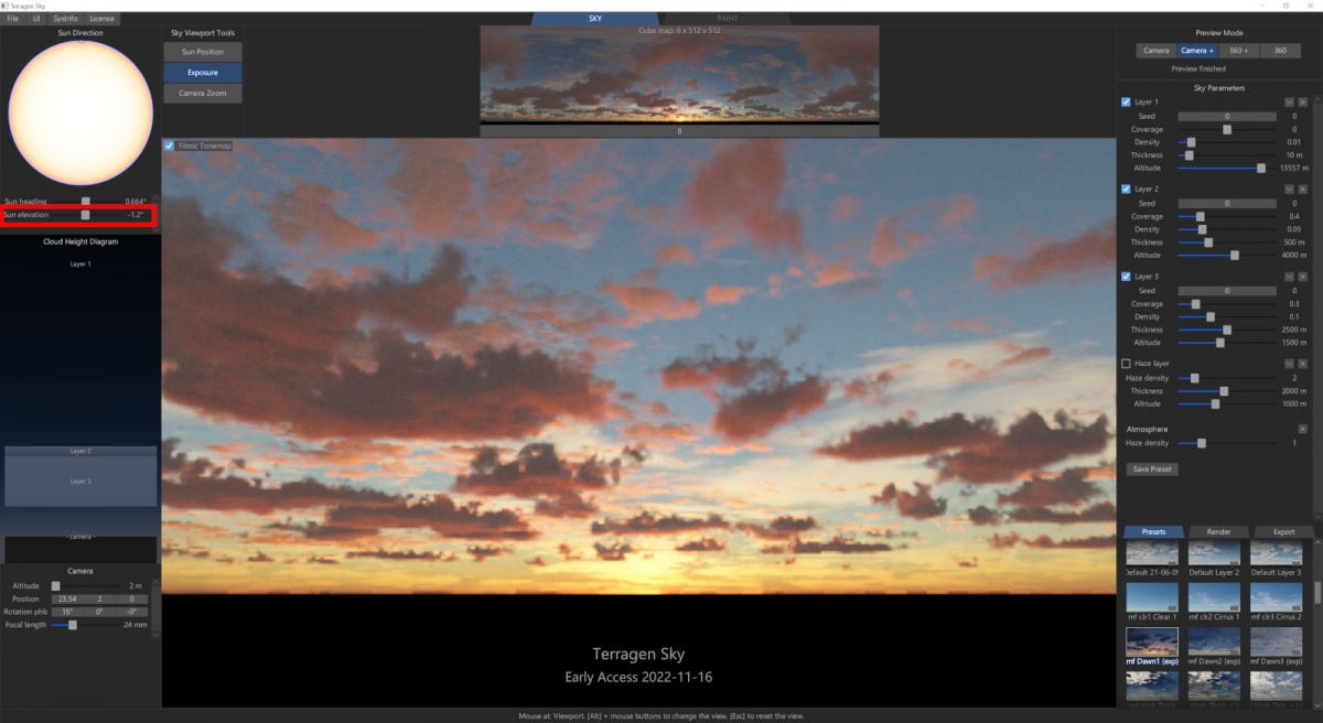 Terragen Sky Pink Sunrise - Terragen Documentation from Planetside Software